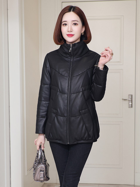 Haining genuine leather down jacket for women 2024 new winter casual ...