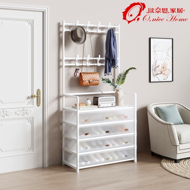 Simple dust-proof shoe and hat rack, large-capacity home shoe rack ...