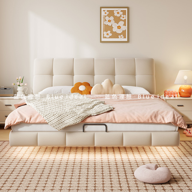 Blue Ideal Cream Creamy Clouds Suspension Bed Master bedroom Puffing ...
