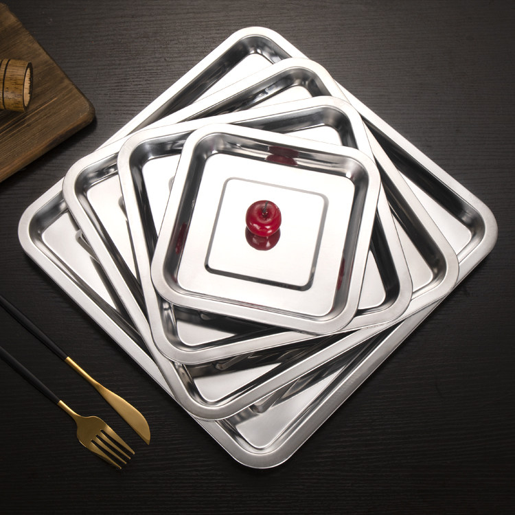 304 Stainless Steel Square Tray for Barbecue, Steamed Rice, and ...