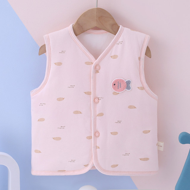 Baby vest autumn and winter models quilted children's warm vest pure ...