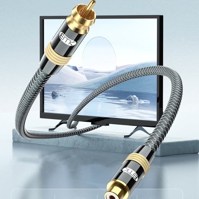 EMK audiophile grade coaxial audio extension cable RCA Lotus AV video ...