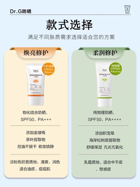 Korean Drg Sunscreen Facial Women Men's Orange Green Physical Peel Skin ...