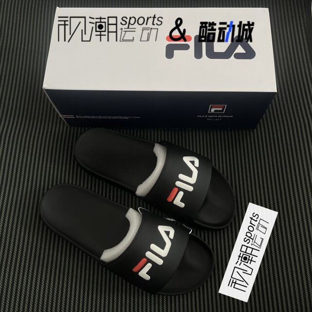 FILA Drifter Black men's soft sole retro non-slip sandals F12M322501FBK