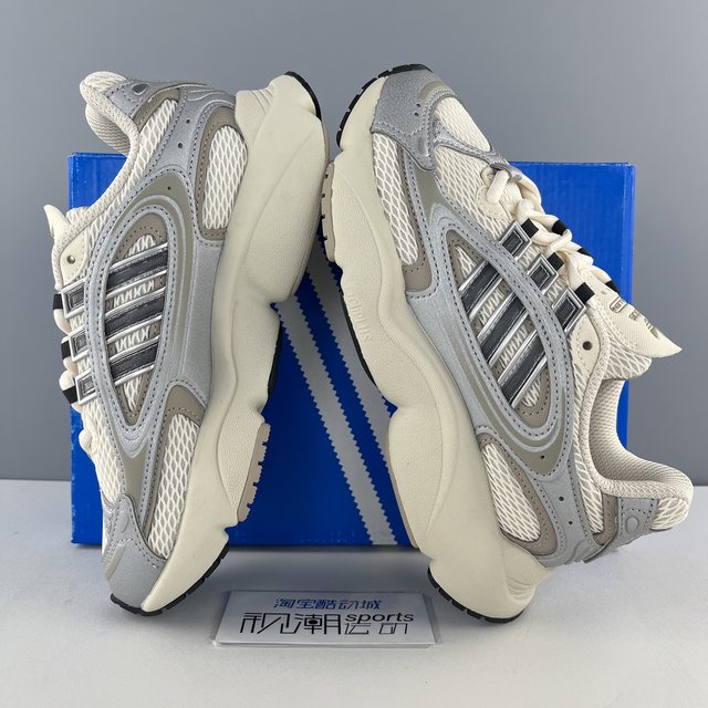 Adidas Adidas Ozmillen silver gray men's and women's breathable shock ...