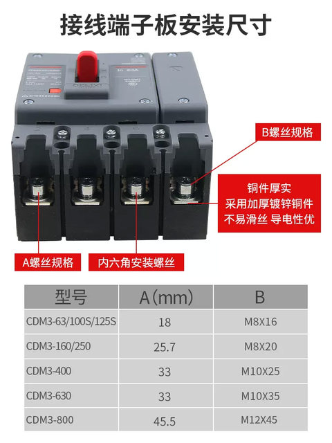 Delixi Air Switch Cdm3 Molded Case Circuit Breaker Three-Phase Four ...