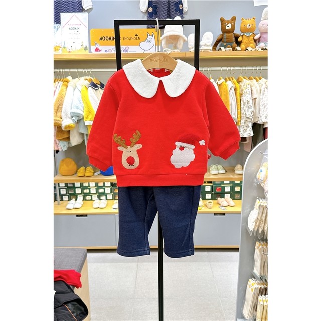 Xiaoyun Duo Moimoln Children's Christmas Set Red South Korean purchasing 24 winter sweater+pants ...