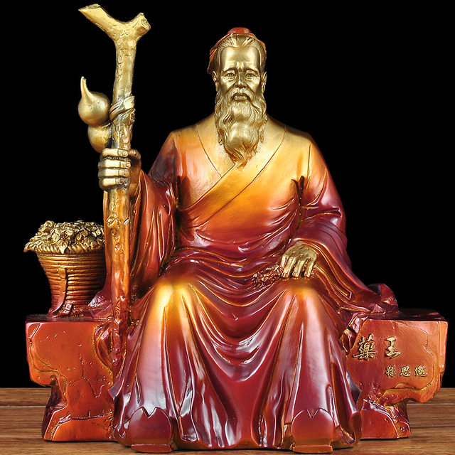 Copper medicine king's decoration Sun Siyi Sun Zhenren Buddha statue ...