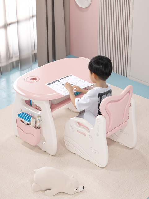 Children's desk Learning table Children's writing table, chair suit ...