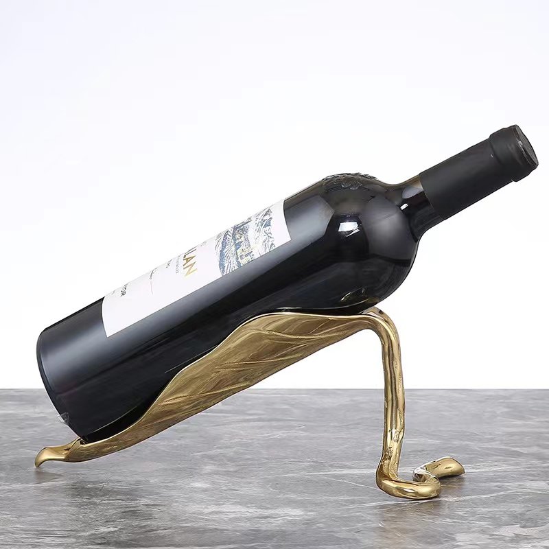 High-End All-Copper Light Luxury - Copper Deer Leaf Wine Rack Ornaments ...