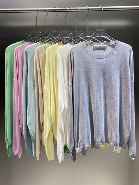 AlexardieWarey24 summer new loose Tennis acetate long-sleeved top ...