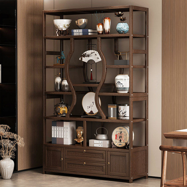 Bogu frame solid wood new Chinese tea display cabinet tea room tea ...