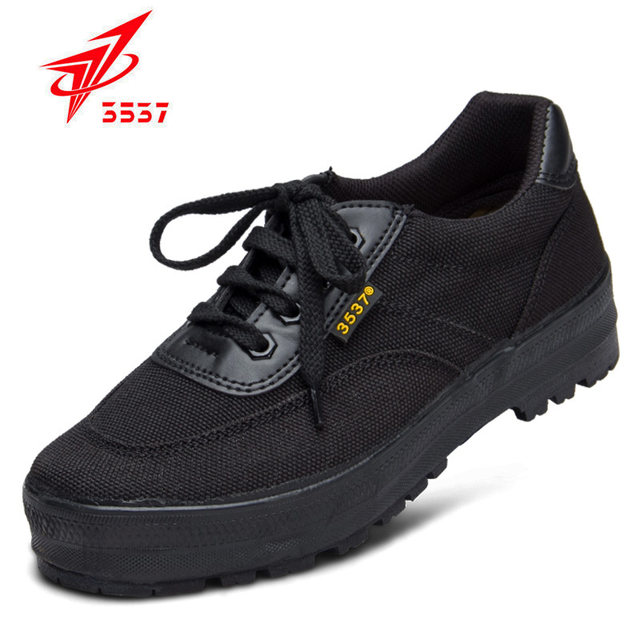 Jihua 3537 genuine liberation shoes men's black work and training shoes ...