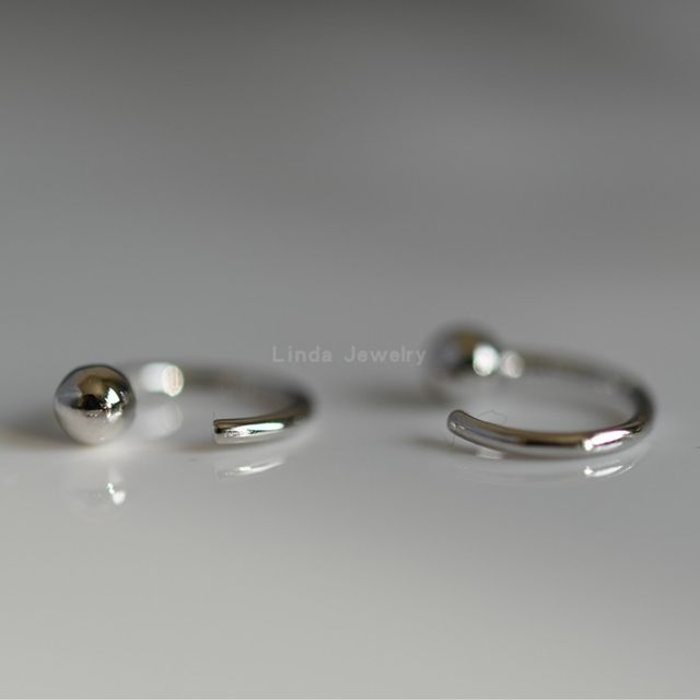 New product S925 Silver Silver Ear Bone Nail Temperatures Simple Small Anti -allergic Ear Cymers ...