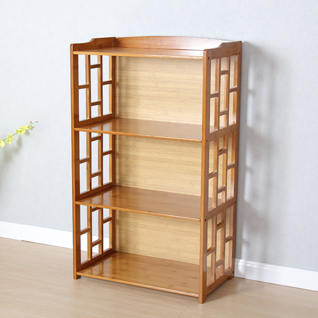 Bamboo antique bookshelf Chinese style simple bookcase living room ...