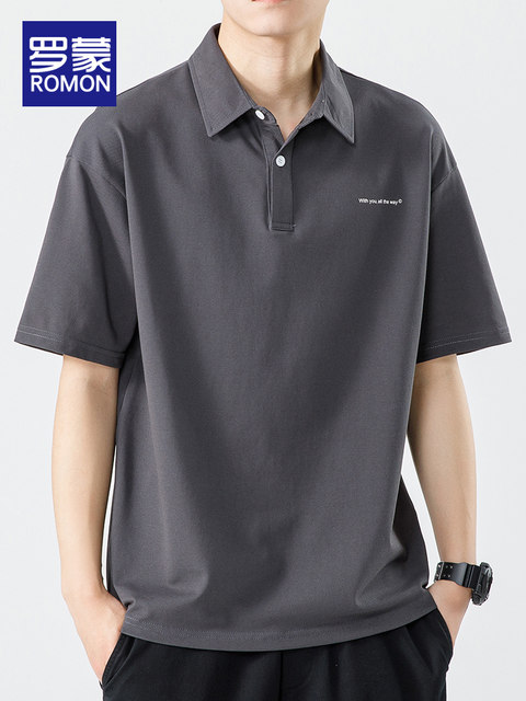 Luo Meng POLO shirt men's short-sleeved T-shirt summer thin trendy ...