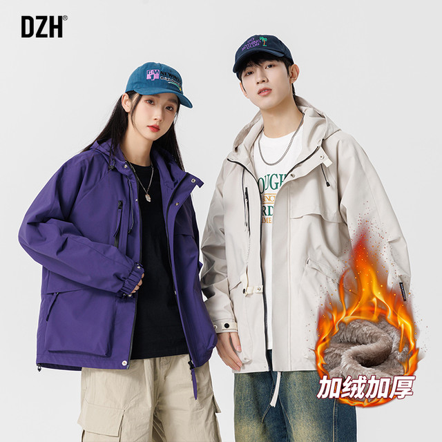 Couple jacket winter plus velvet thickened jacket men's autumn and ...