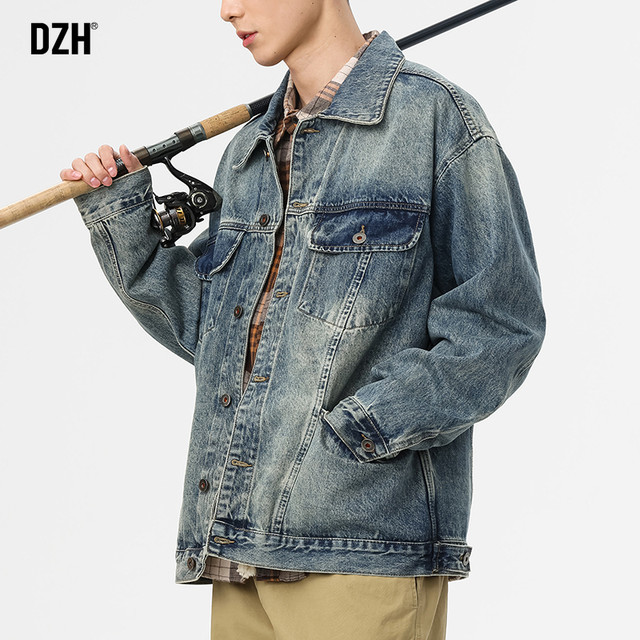Boys Spring Denim Jacket Men's Workwear Retro Jacket Men's 2025 Spring ...