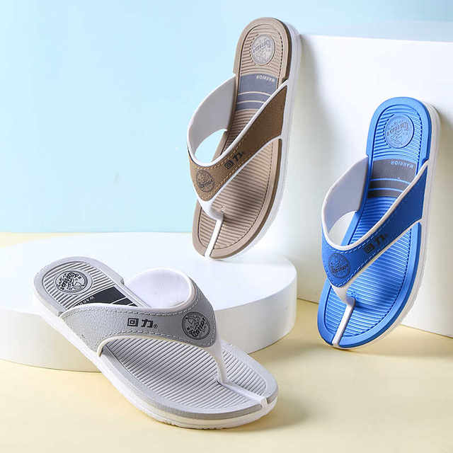 Authentic pull-back flip-flops for men's summer outerwear, non-slip ...