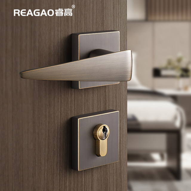 Ruigao pure copper door lock indoor bedroom door lock silent magnetic ...