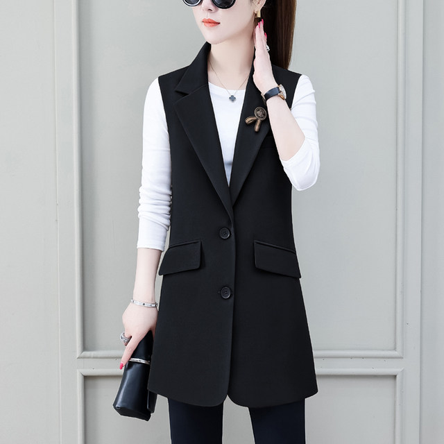 Suit Vest Women's Mid-Length Style Spring and Autumn 2025 New Back Slit ...