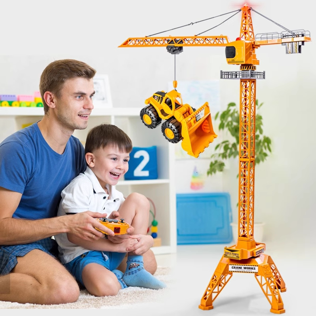 Large simulation remote control tower crane toy car engineering vehicle ...