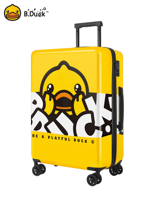BDuck small yellow duck suitcase 24 inch trolley case universal wheel ...