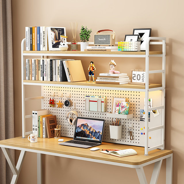 Desktop storage rack hole board bookshelf desk multi-layer storage rack ...