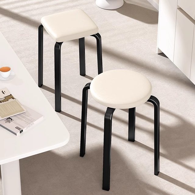 Stools for home stacking, strong and durable, thickened round stools ...