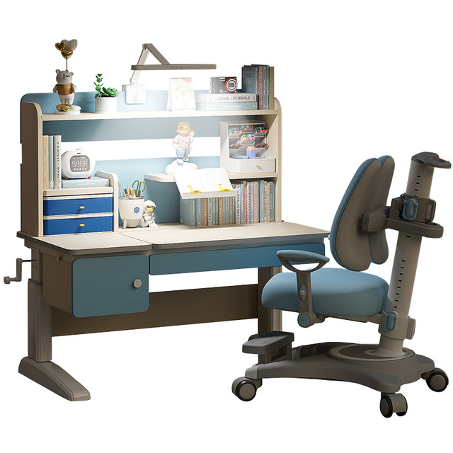 Children's study table solid wood desk primary school student writing ...