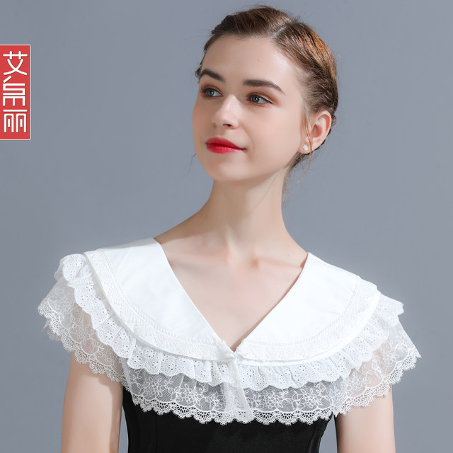 Cotton lace hollow small shawl women's spring and summer outdoor wear ...