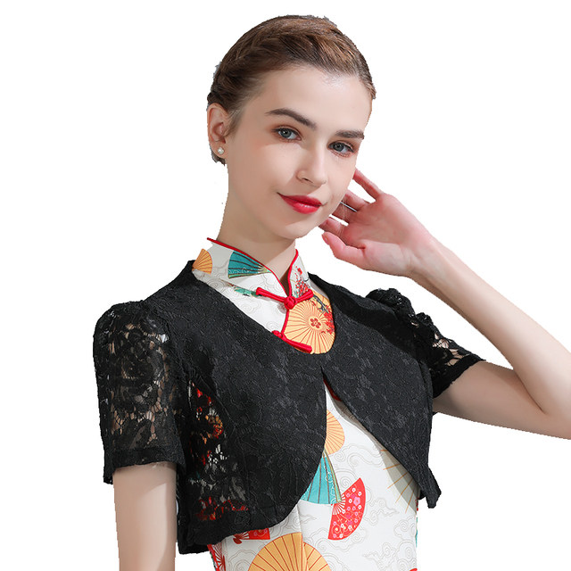 Lace shawl jacket, short sun protection shirt, cardigan, women's thin ...