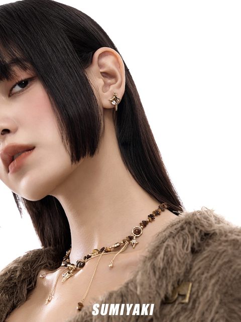 Sumiyaki retro Yadanfeng Mangxing small earrings nourishing ear piano S925 silver needle