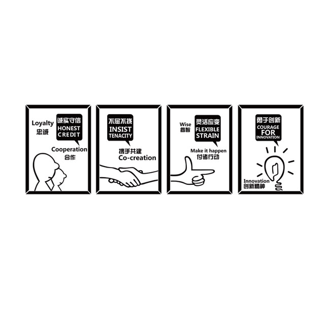 Corporate culture wall company slogan acrylic three-dimensional wall ...