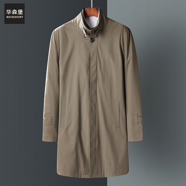 Middle-aged daddy's cotton top mid-length windbreaker jacket spring ...