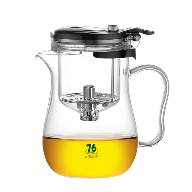 Taiwan 76 All-Glass Liner Elegant Tea Brewing Pot with Removable Filter ...