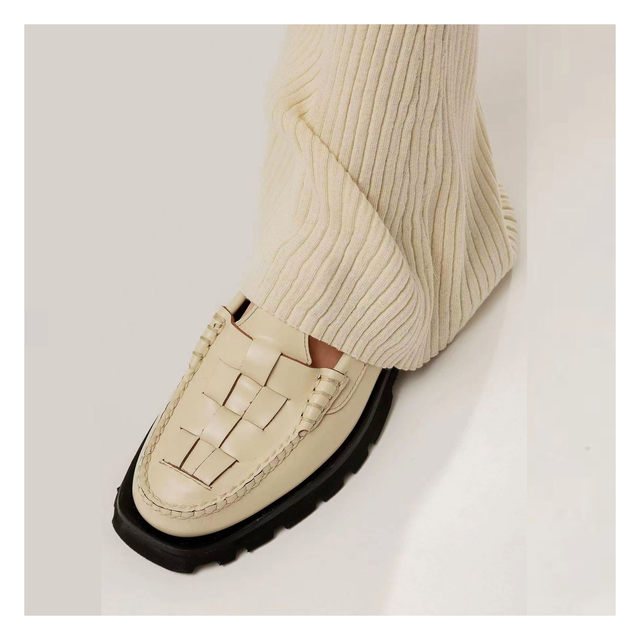 Niche designer style hereu square toe retro platform shoes thick-soled ...