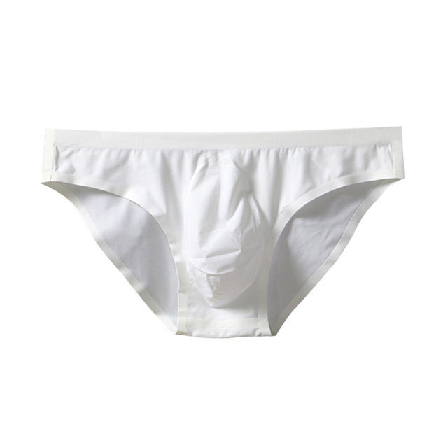 Men's triangle one-piece seamless ice silk ultra-thin translucent sexy ...