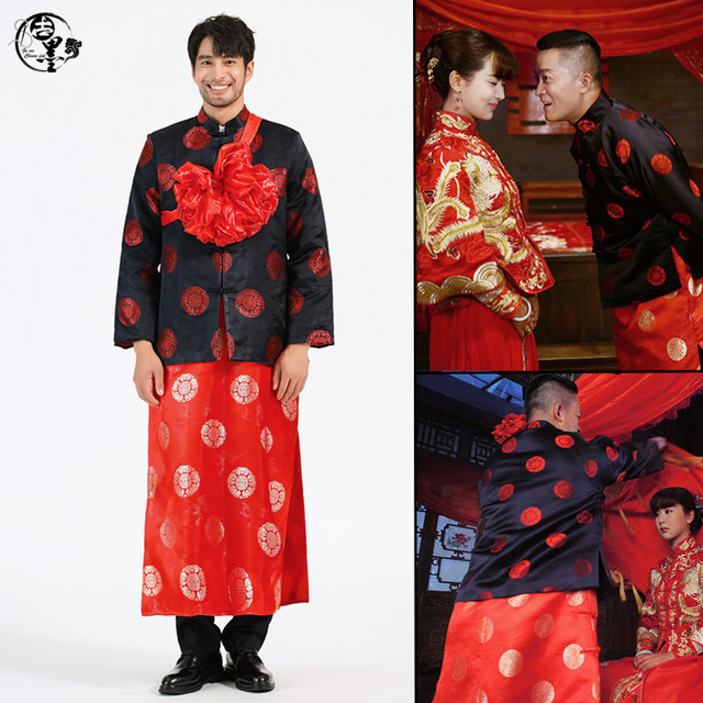 Tang costumes wedding groom Chinese dress, toasting, retro robe, horse ...