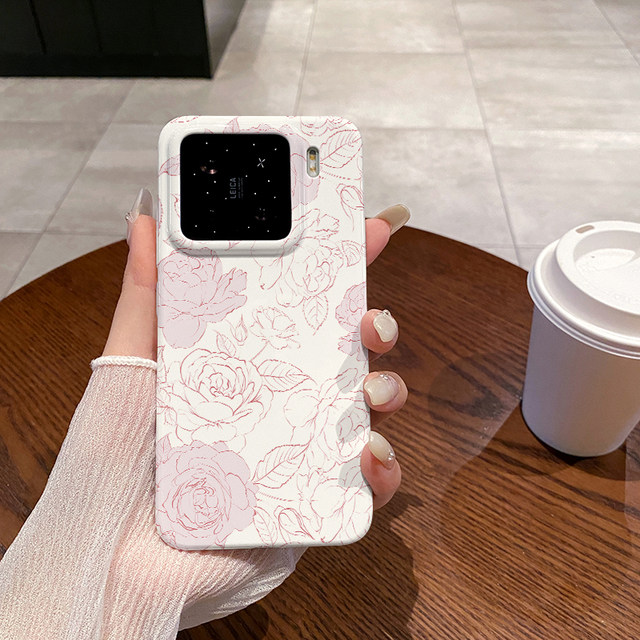 Pink white rose suitable for Xiaomi 15 mobile phone shell Filin bright ...