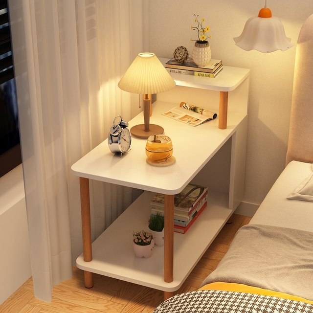 Bedside table for rent, simple modern small storage rack solid wood ...