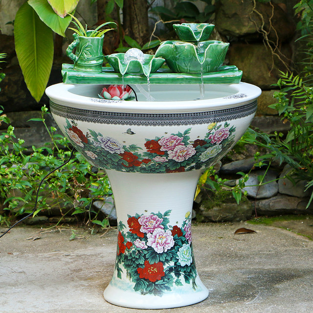 Jingdezhen ceramic goldfish tank balcony office living room floor ...