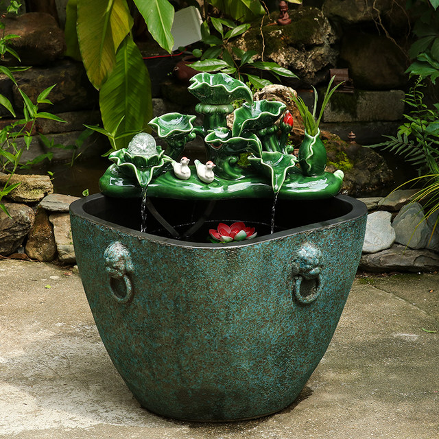 Jingdezhen rough pottery ceramic fish tank water lily pot lotus big ...