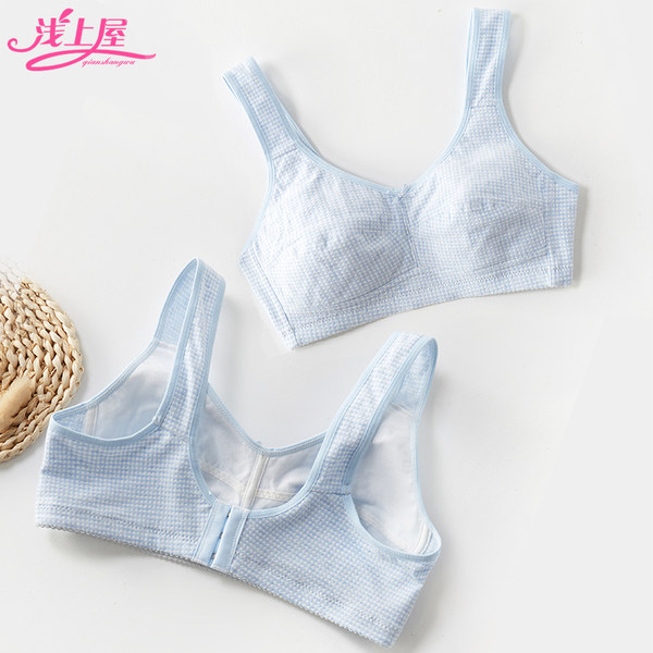 Plus size girl's pure cotton no steel ring college student bra ...