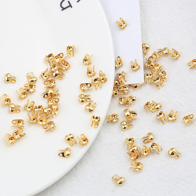 18K gold-filled color-protected buckle bean buckle double ear double ...