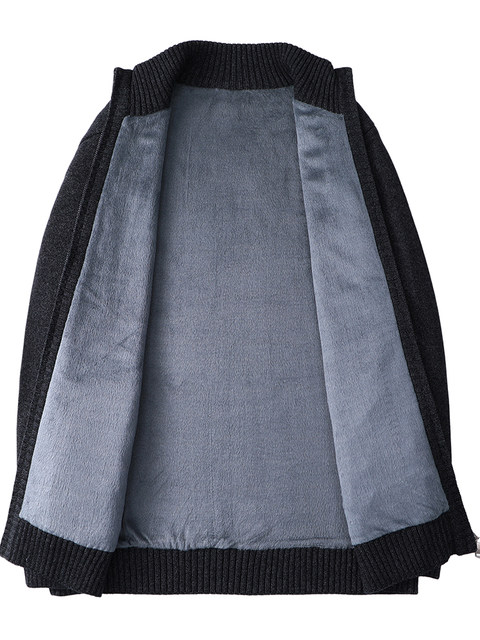 Fatty knitted cardigan for men with fat plus size loose half turtleneck ...