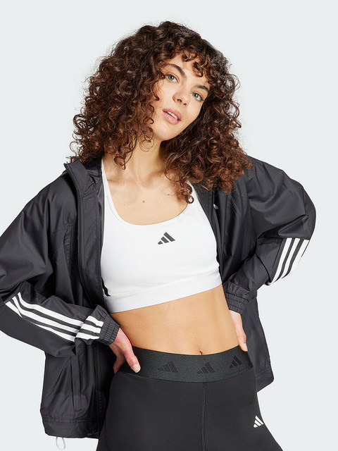 adidas Adidas Sports Fitness Hooded Jacket 2024 Autumn and Winter Women ...