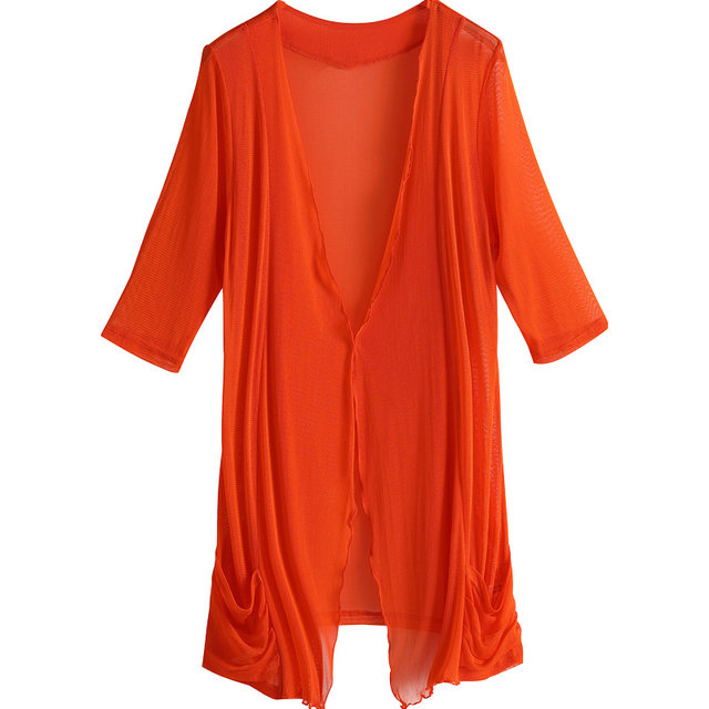 Yingmeijia solid color mulberry silk outer cardigan for women summer ...