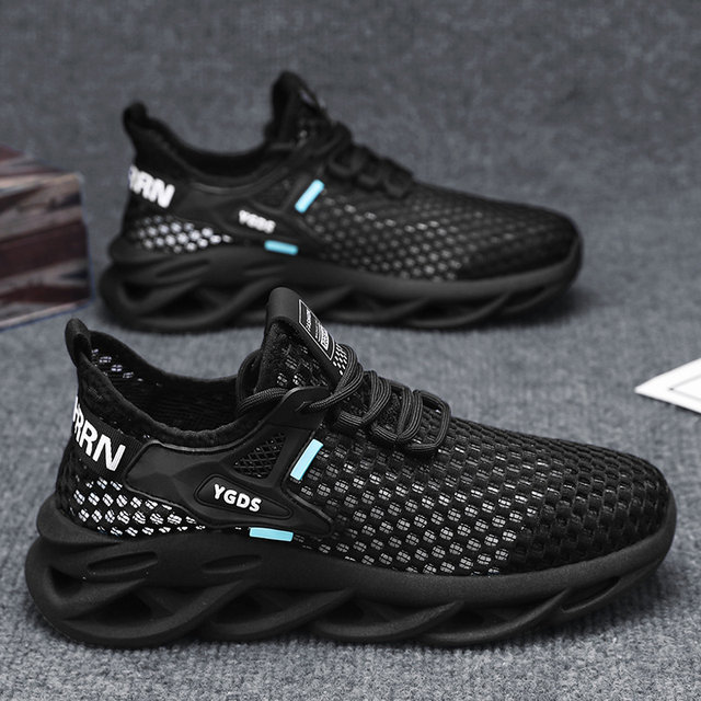 Mesh breathable men's shoes spring hollow thin mesh sports mesh shoes ...