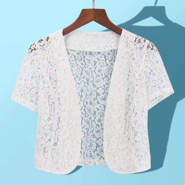 Lace shawl women's short spring and summer versatile thin cardigan ...